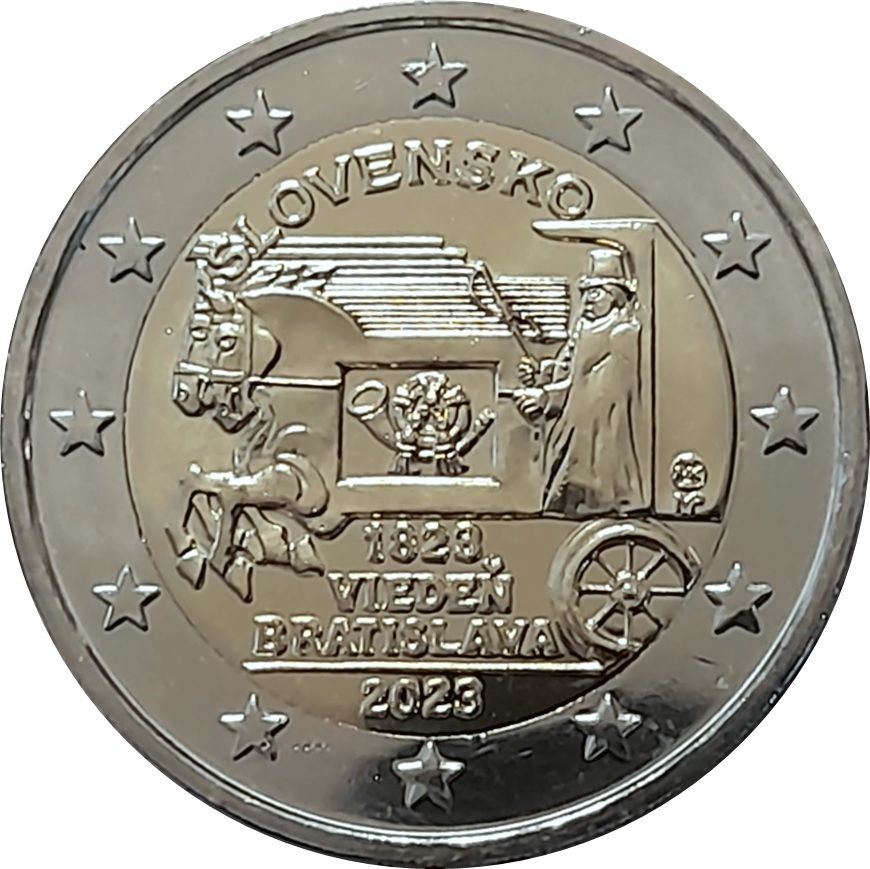 Slovacia, 2 Euro 2023 (comemorativa: Diligenta Viena-Bratislava)
