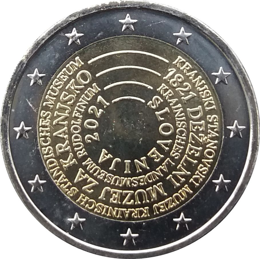 Slovenia, 2 Euro 2021 (200 ani Primul Muzeu - Carniola) UNC, clasor A1