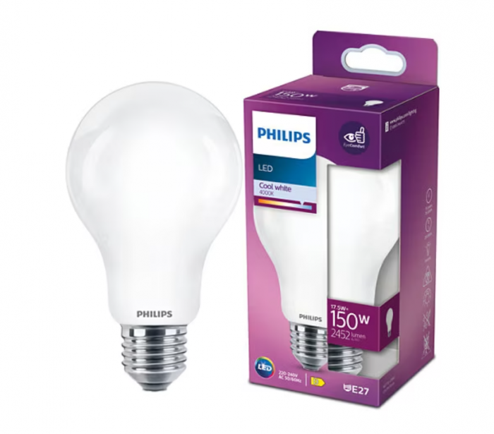 Bec LED Philips Classic A67, E27, 17.5W (150W), 2452 lm, lumina alba ...