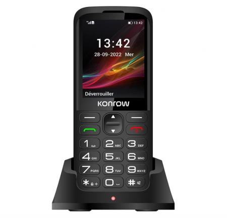 Telefon mobil pentru seniori Konrow Senior 280, 2.8 inchi, Dual SIM ...