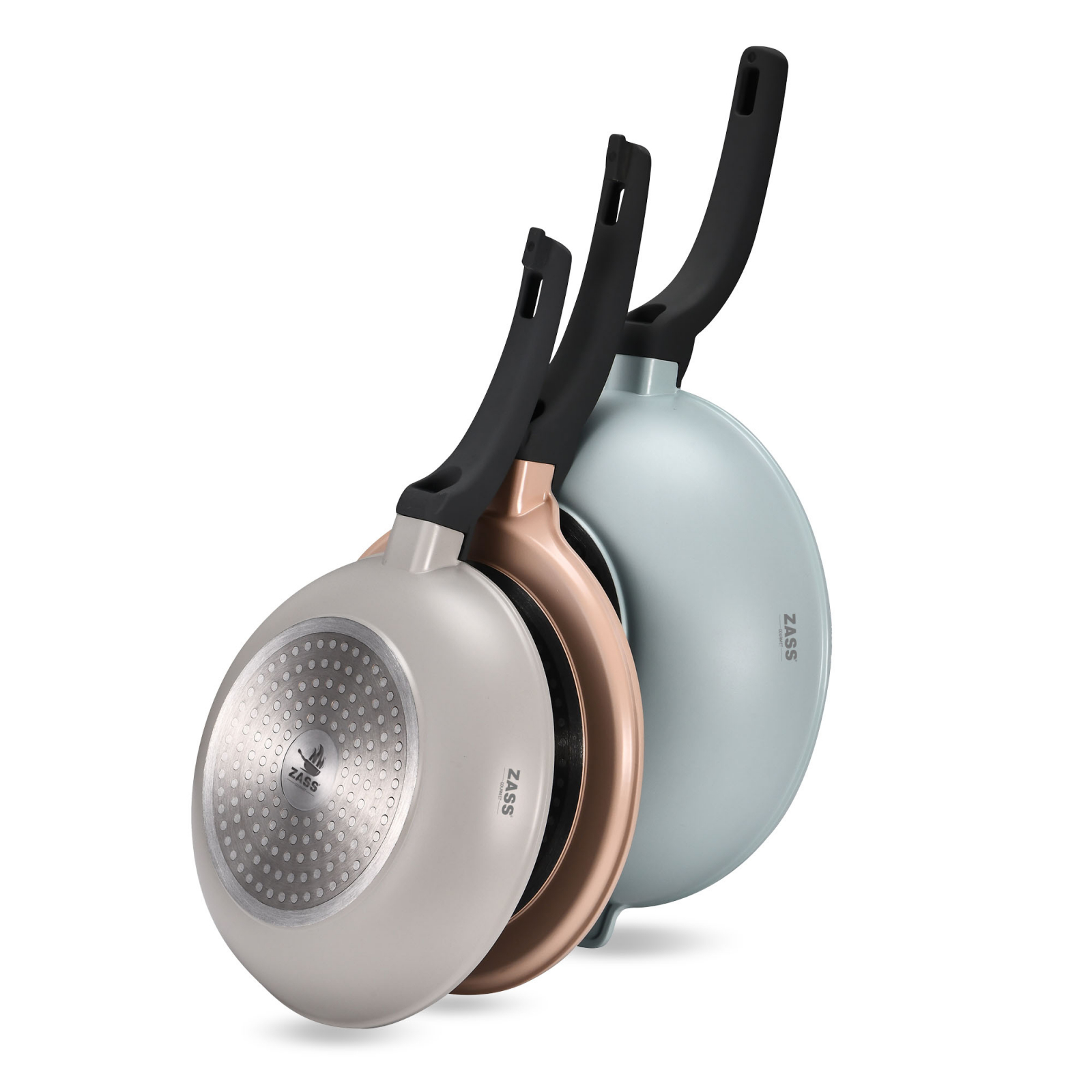 Set 3 oale din aluminiu cu acoperire antiaderenta Zass Gourmet ZG-ACS ...