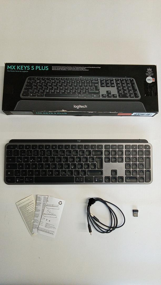 Tastatura wireless Logitech MX Keys S Plus, Grafit, Layout german ...