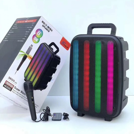 Boxă Portabilă Wireless Bluetooth cu Sunet Surround și Lumini LED ...