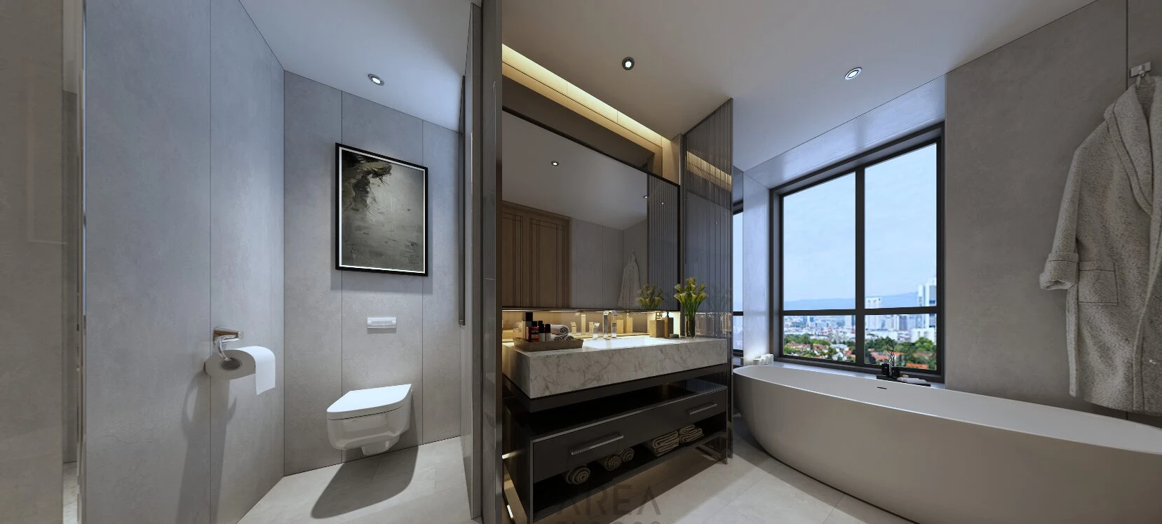 Parchet SPC Stone 5mm, Concrete Light ST-801 30.5x61 cm, clasa 31