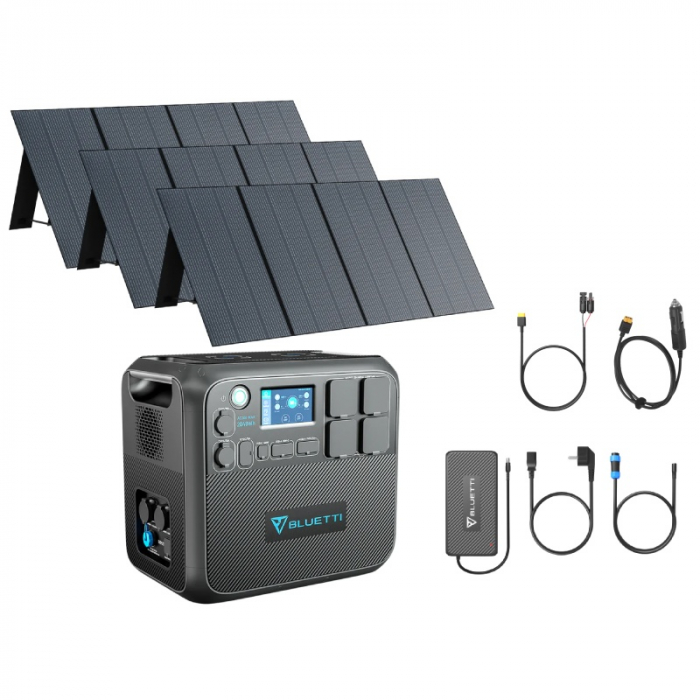 Kit Generator Solar Portabil Bluetti Poweroak 2200W 2048Wh Ac200Max + 3 ...