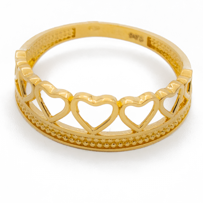 Inel cu Inimioare Aur 14k | GOLD PIC