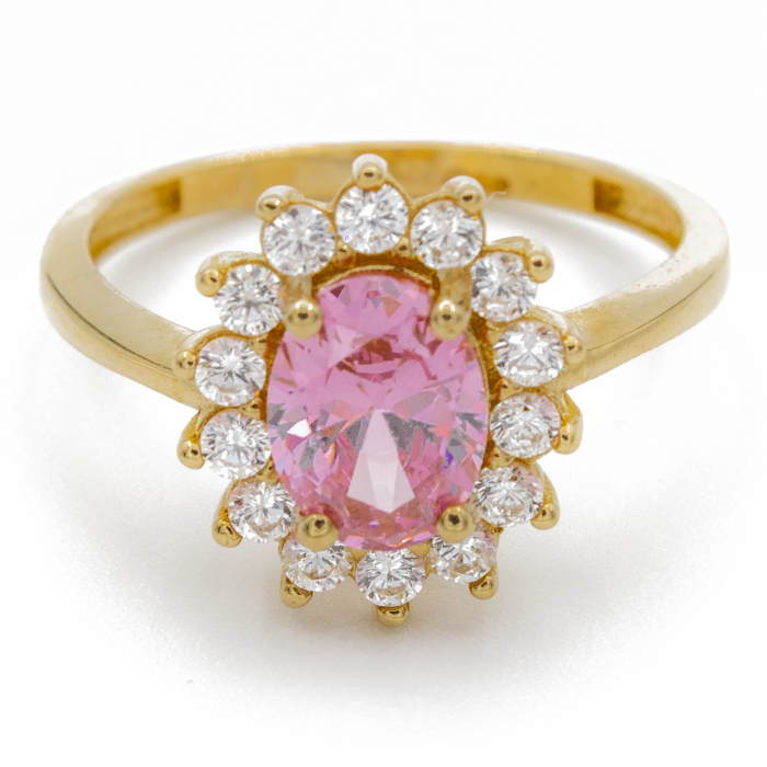 Inel cu Piatra Roz Aur 14k | GOLD PIC
