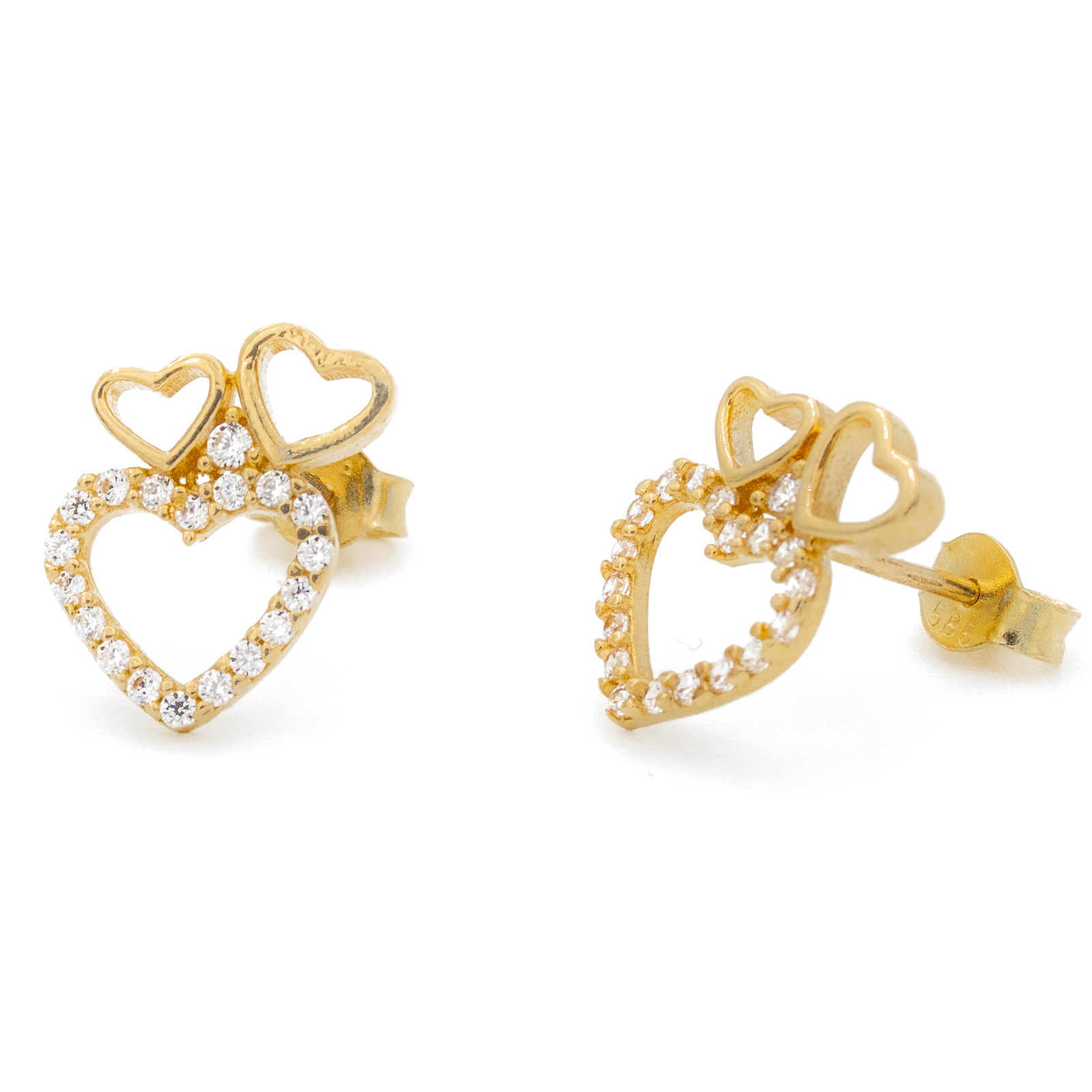 Cercei Trei Inimi Aur 14k | GOLD PIC