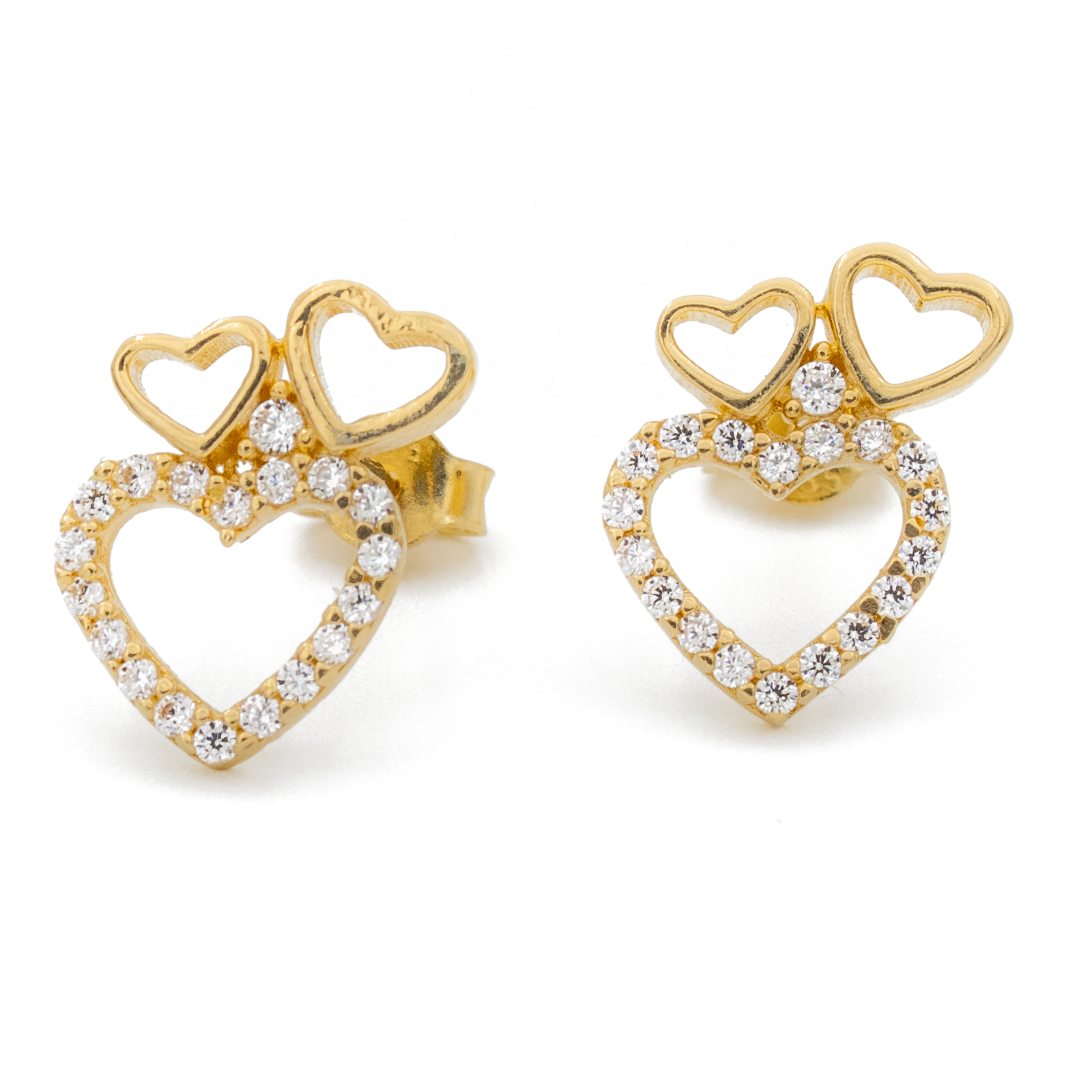 Cercei Trei Inimi Aur 14k | GOLD PIC