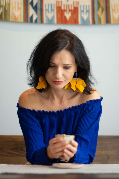 Cercei floare mare - Mustar