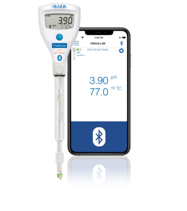 HALO2 Tester pH cu Bluetooth pentru sucuri- HI9810472