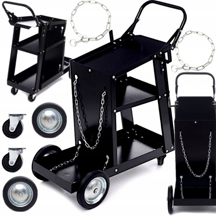 Carucior masa pentru aparat sudura manevrare pe roti cu rafturi suport ...