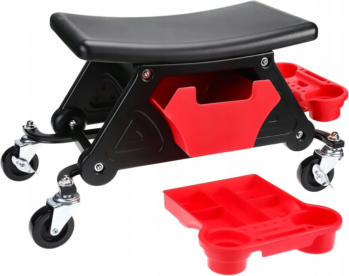 Scaun service auto cu sertar scule roti 360 grade atelier mecanic (S11646)