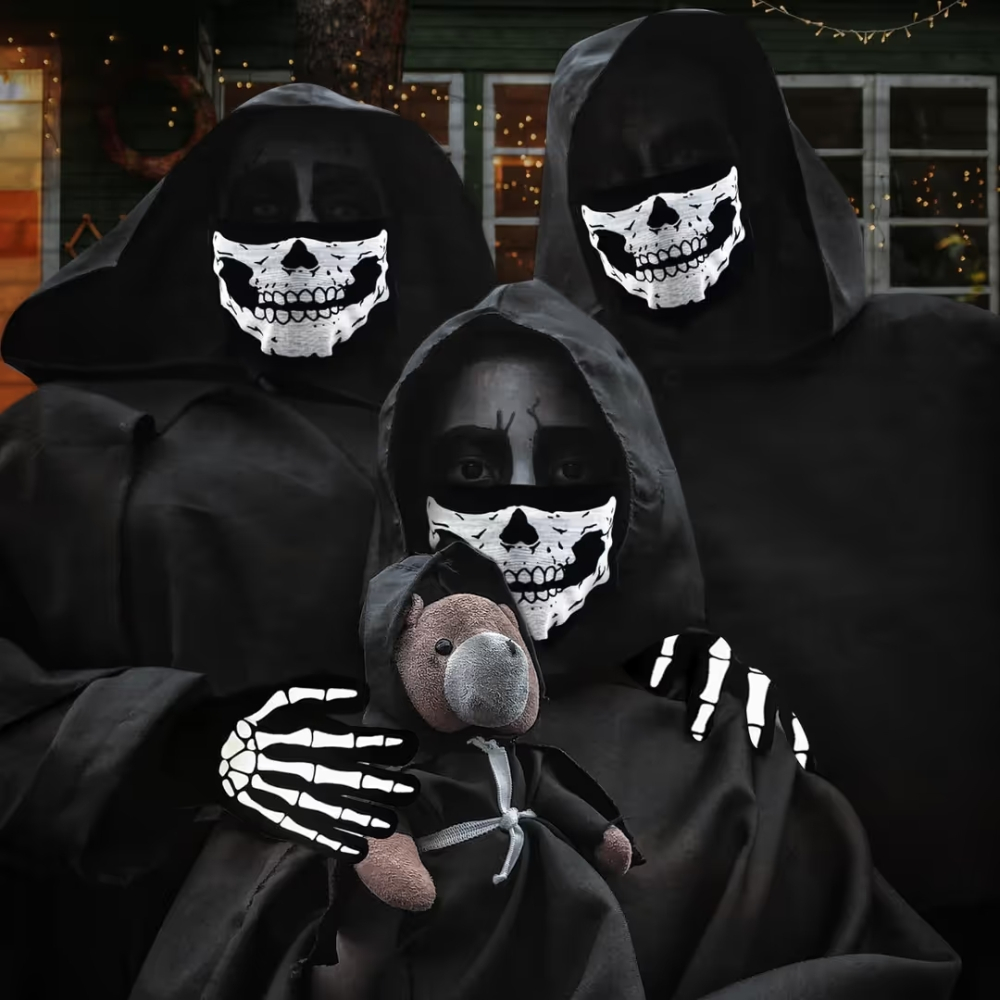 Costum Grim Reaper copii Halloween pelerina cu gluga masca craniu ...