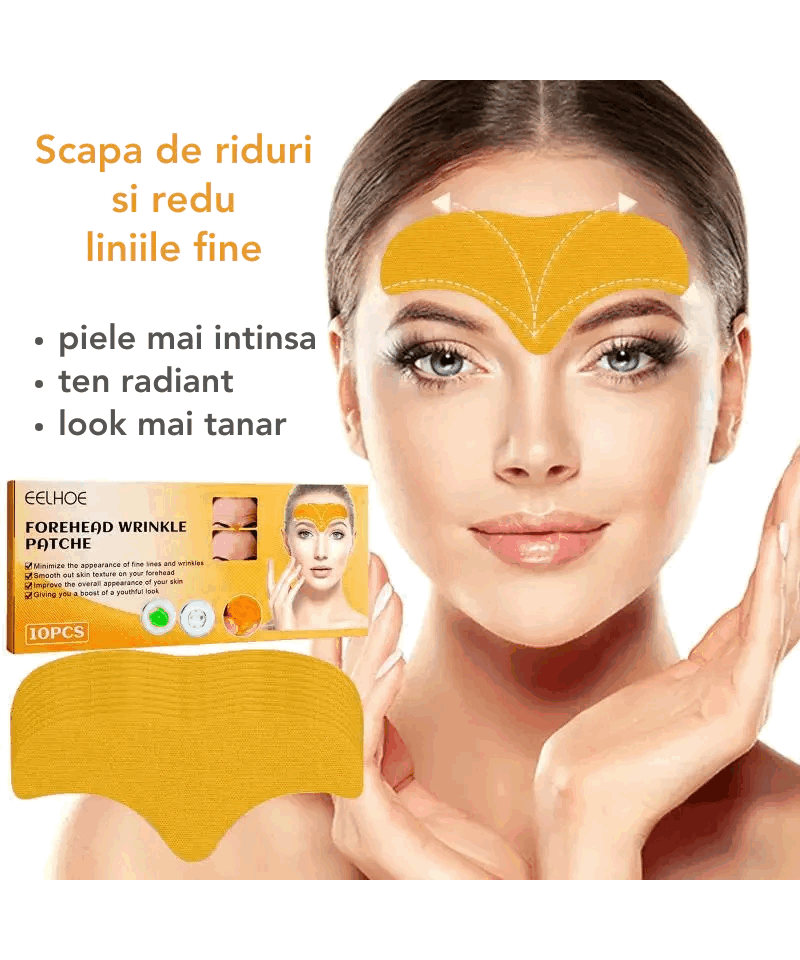 Pachet de 10 plasturi antirid pentru frunte, hidrateaza si repara ...