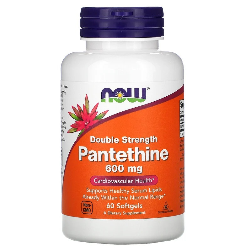 Supliment alimentar NOW FOODS Pantethine 600mg capsule duble de 60 de gel