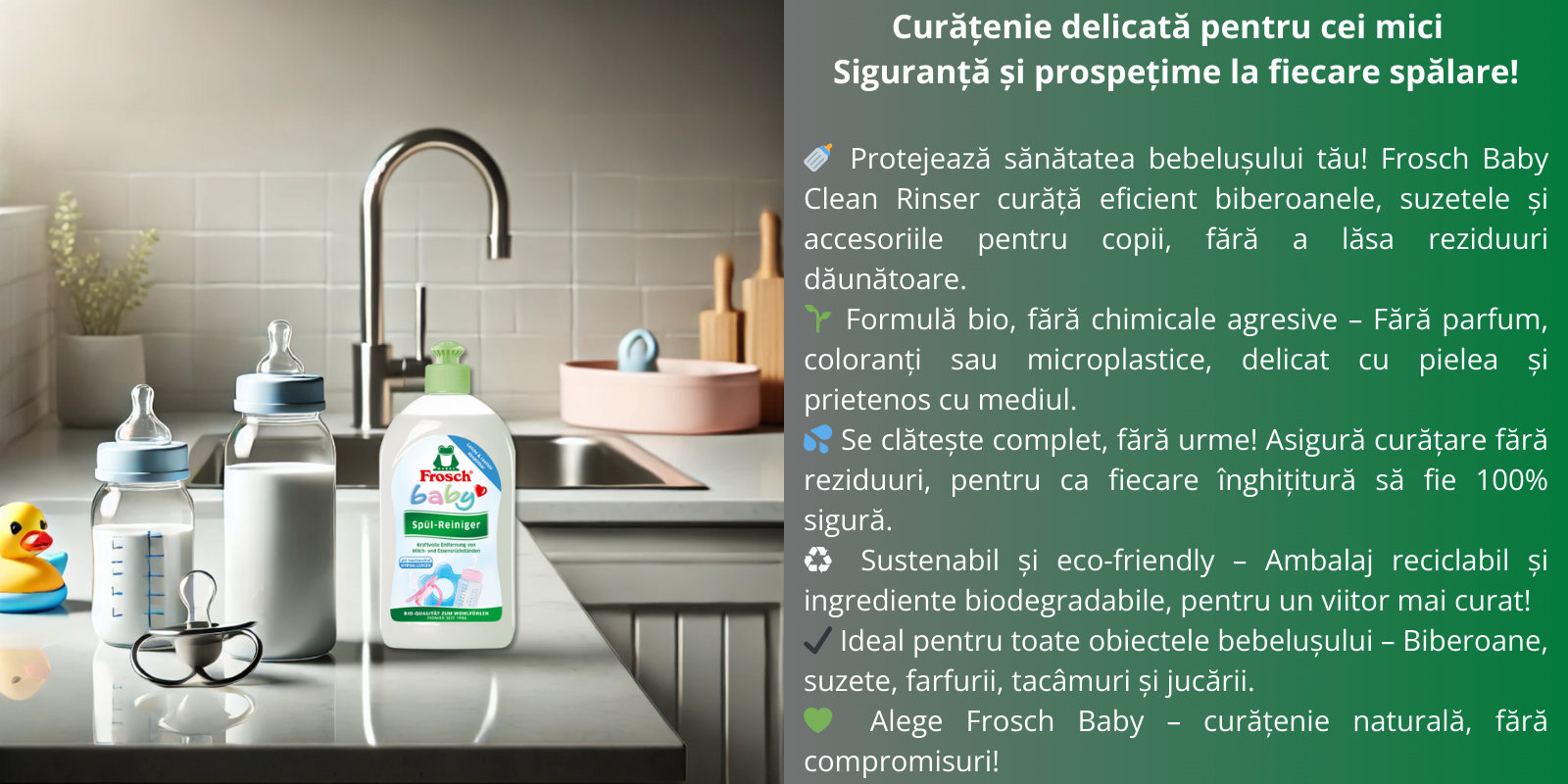 Frosch Baby Rinse-Cleaner | Detergent Bio pentru Biberoane