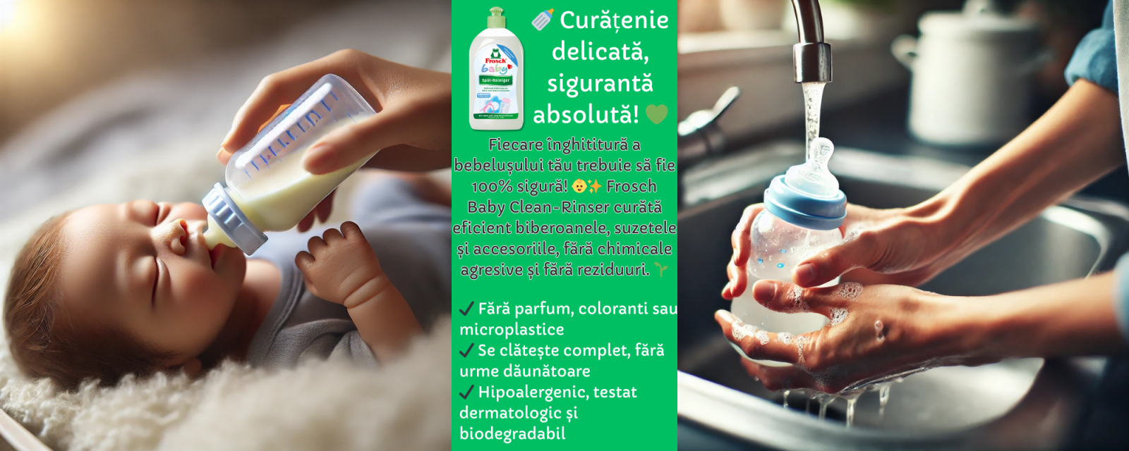 Frosch Baby Rinse-Cleaner | Detergent Bio pentru Biberoane