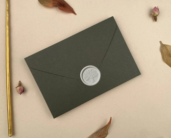 Plic de invitatii VERDE 10x15C & Sigiliu