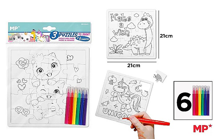PUZZLE DE COLORAT IPB 21*21CM + 6 CARIOCI PP113-01 MP*