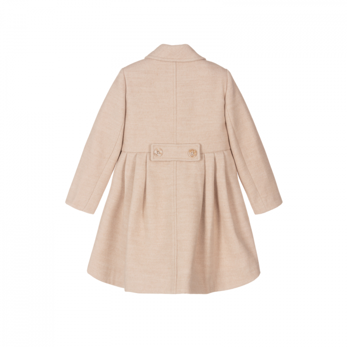 Palton elegant din stofa roz pal