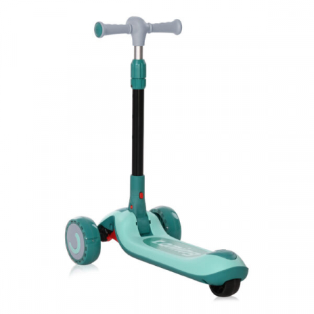 Trotineta Trio Scooter, 3 in 1 cu scaunel, roti groase cu lumini, verde ...