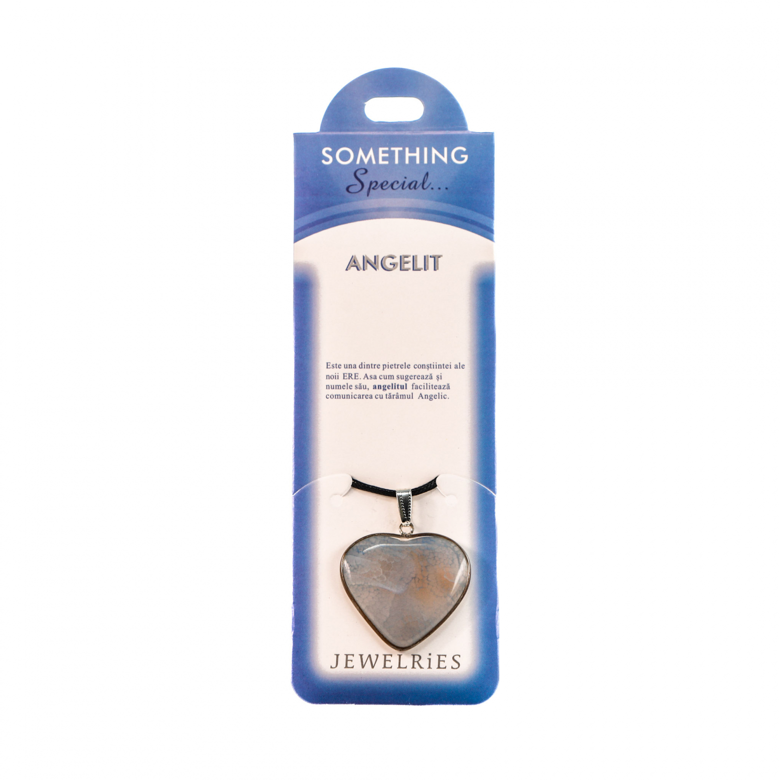 Colier cu piatra semipretioasa Angelit in forma de inima