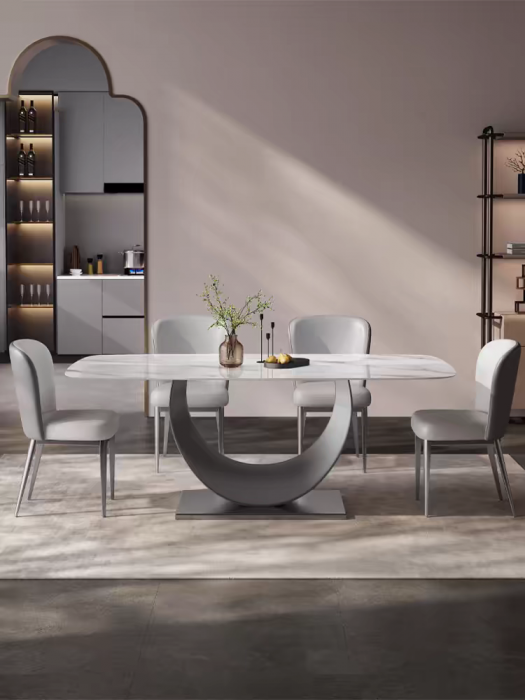 Masa dining marmura alba 618 1800*900*750