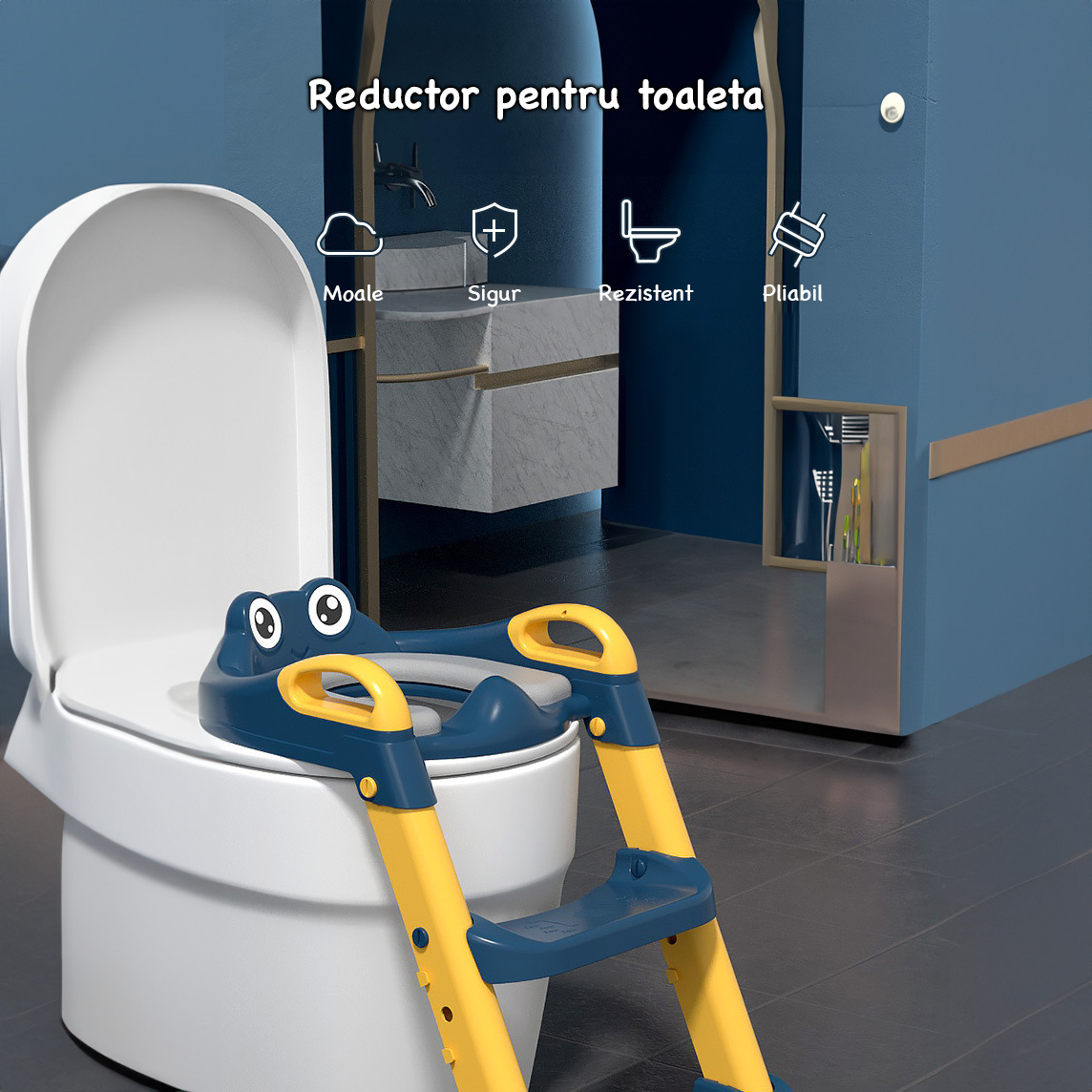 Reductor WC cu Scara Mavio®️, pentru Copii cu Varsta pana la 7 Ani, 2 ...