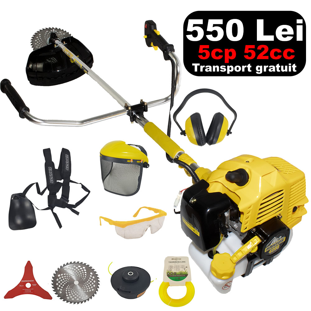 Motocoasa benzina Kratos MC4200, 5 CP, 10000 rpm, 52 cc