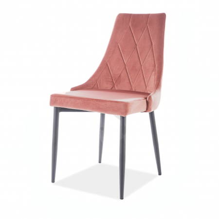 Scaun tapitat catifea roz pudra Trix B Velvet fara brate, picioare ...