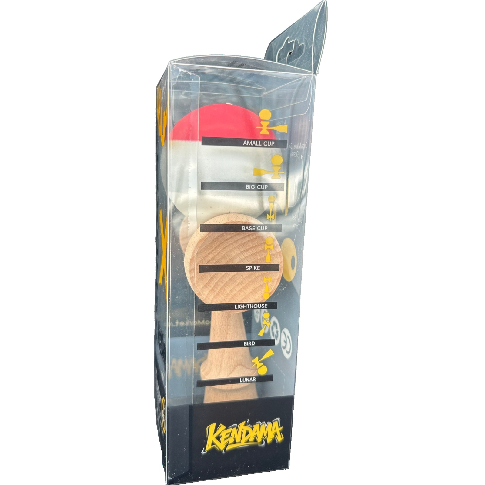 Kendama X Originala, Profesionala, Flippy, din Lemn, 18 cm, Rubber Grip ...