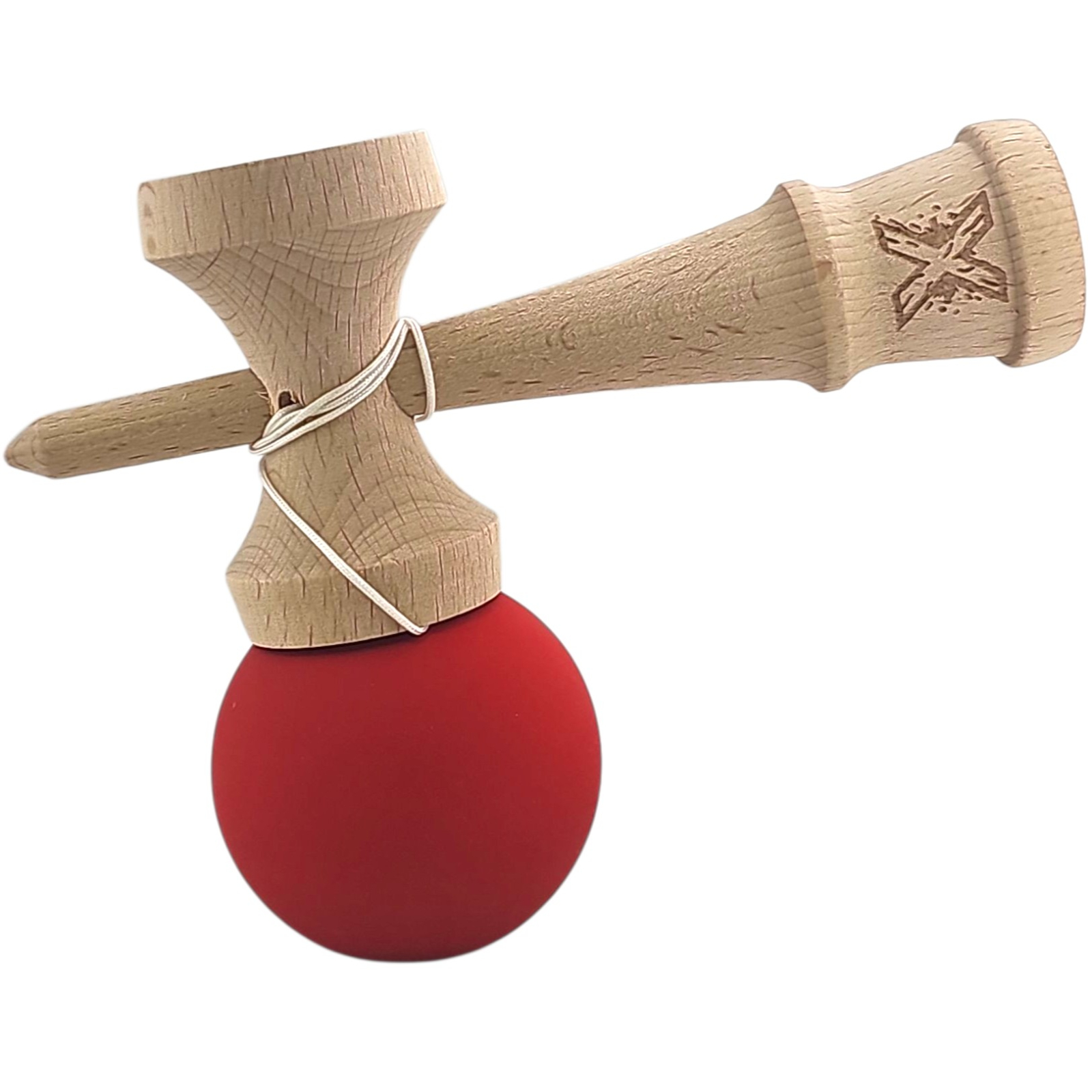 Kendama X Originala, Profesionala, Flippy, din lemn, Rubber Grip, 18 cm ...
