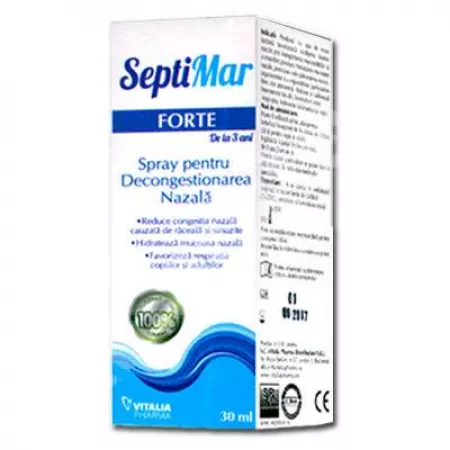 Spray pentru decongestionarea nazala SeptiMar Forte, 30 ml, Viva Pharma