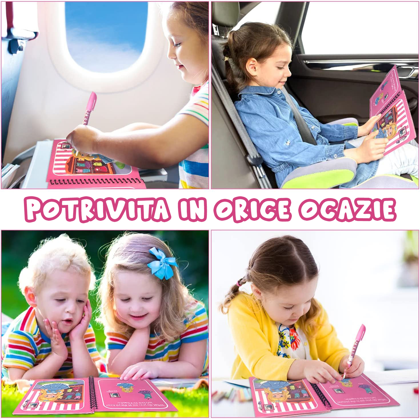Carte de colorat cu apa - 3 printese