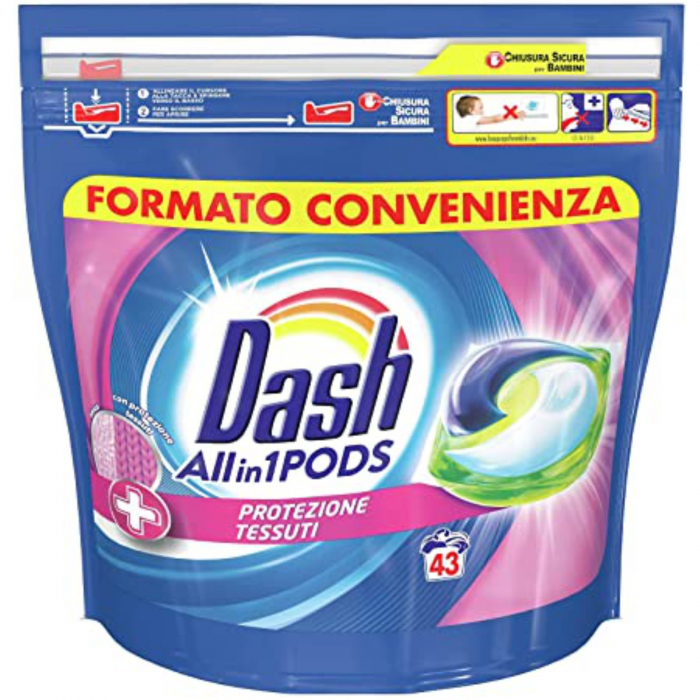 DASH DETERGENT GEL CAPSULE 43BUC ALL IN1 FABRIC PROTECTION