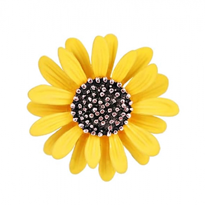 Brosa floare DAISY, Auriu, 3cm| Pravalia Cu Surprize