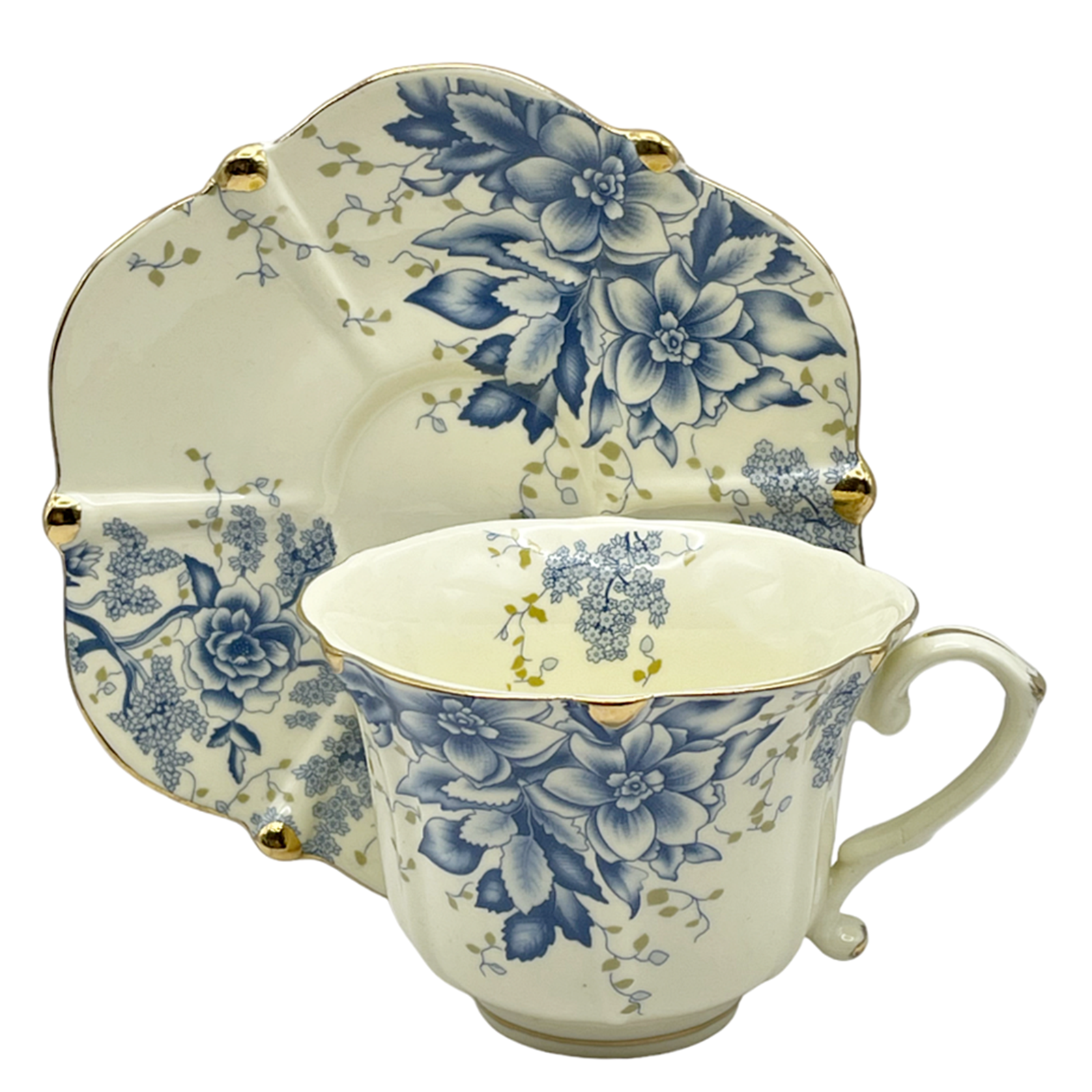 Set portelan Vintage, 2 Cesti si Farfurii SOPHIE, 180ml| Pravalia Cu ...