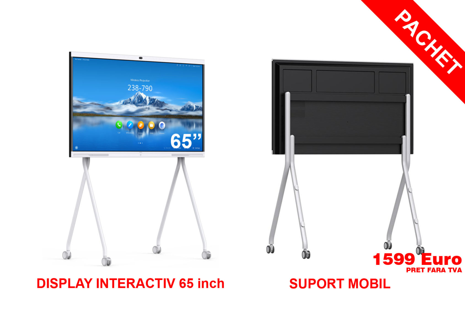 Tabla interactiva - Display interactiv 4K cu touch Huawei IdeaHub Board 2