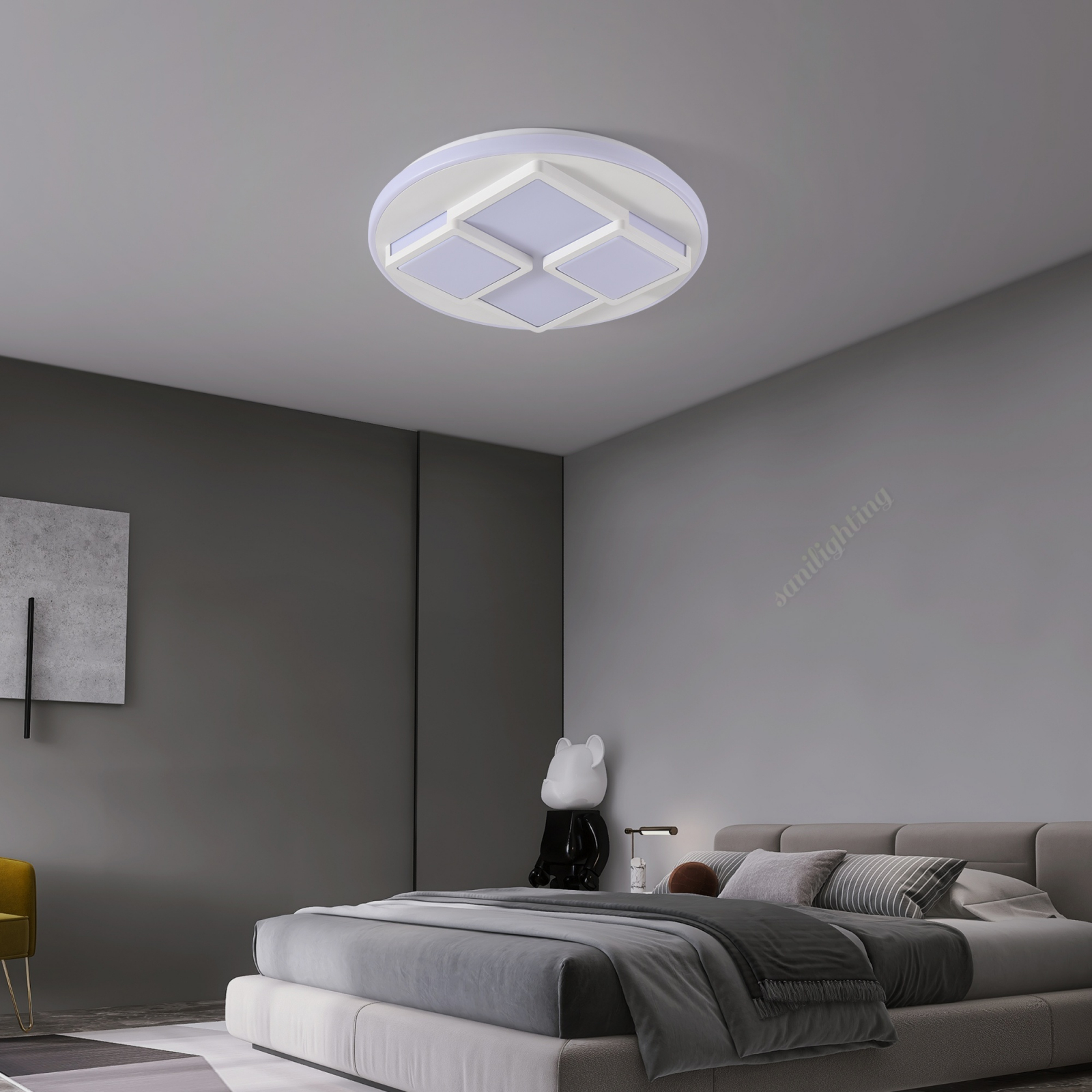 Aplica led 96W cu telecomanda rotund 3 tipuri de lumina