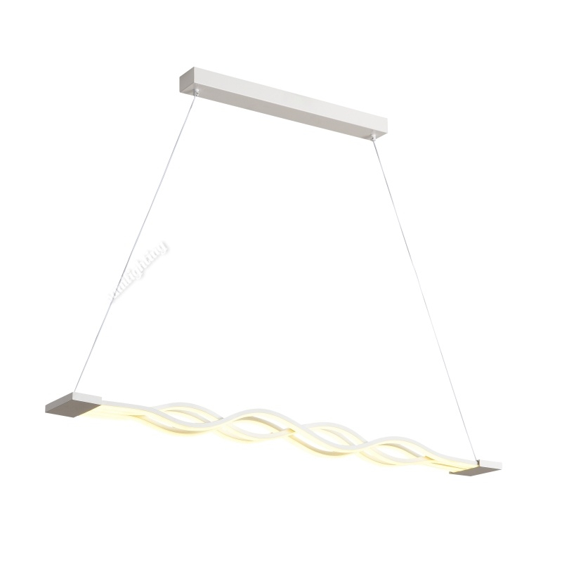 Lustra Led Valuri 160W, Alba, Suspendata, Telecomanda, Intensitate ...