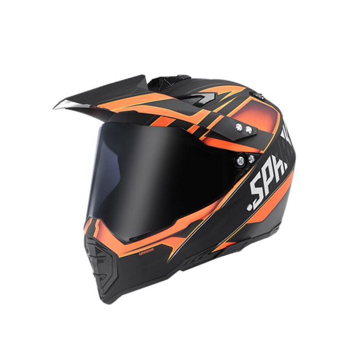 Casca moto,atv cu viziera Spark, verde mat