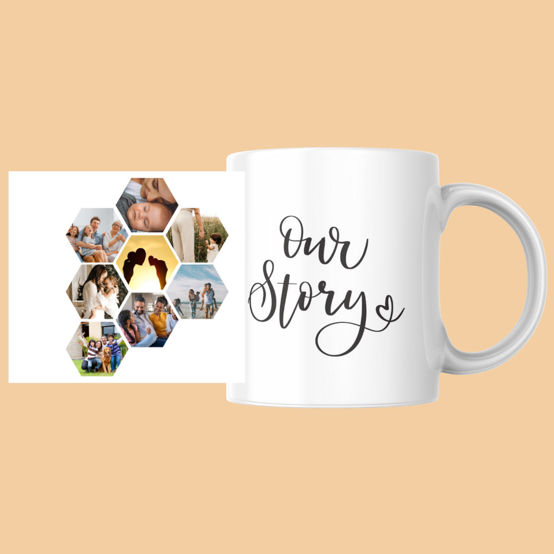 Cana Personalizata „Our Story” cu colaj foto