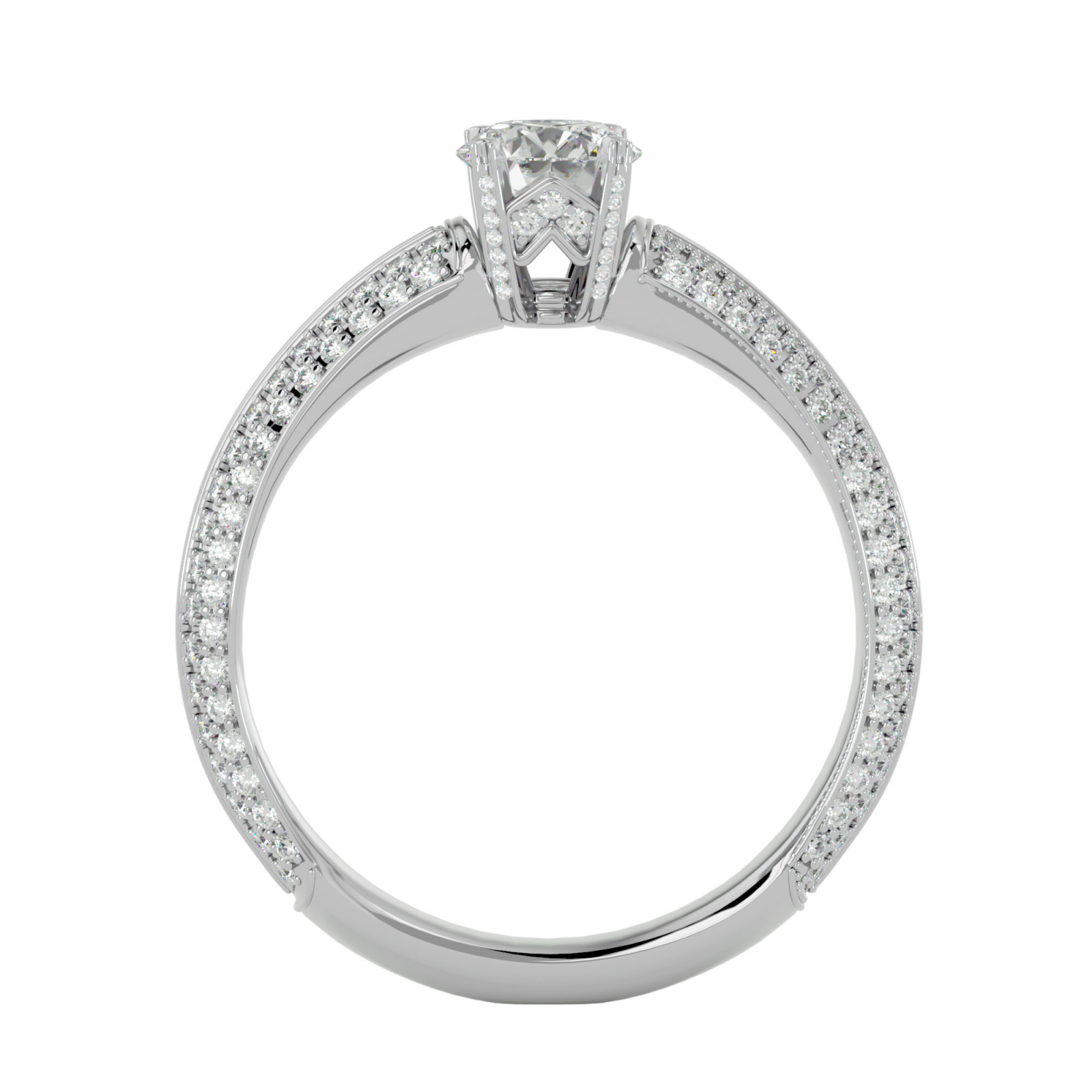 Inel logodna | Aur 18k Diamant | Opulent Pave White | stilunic.ro