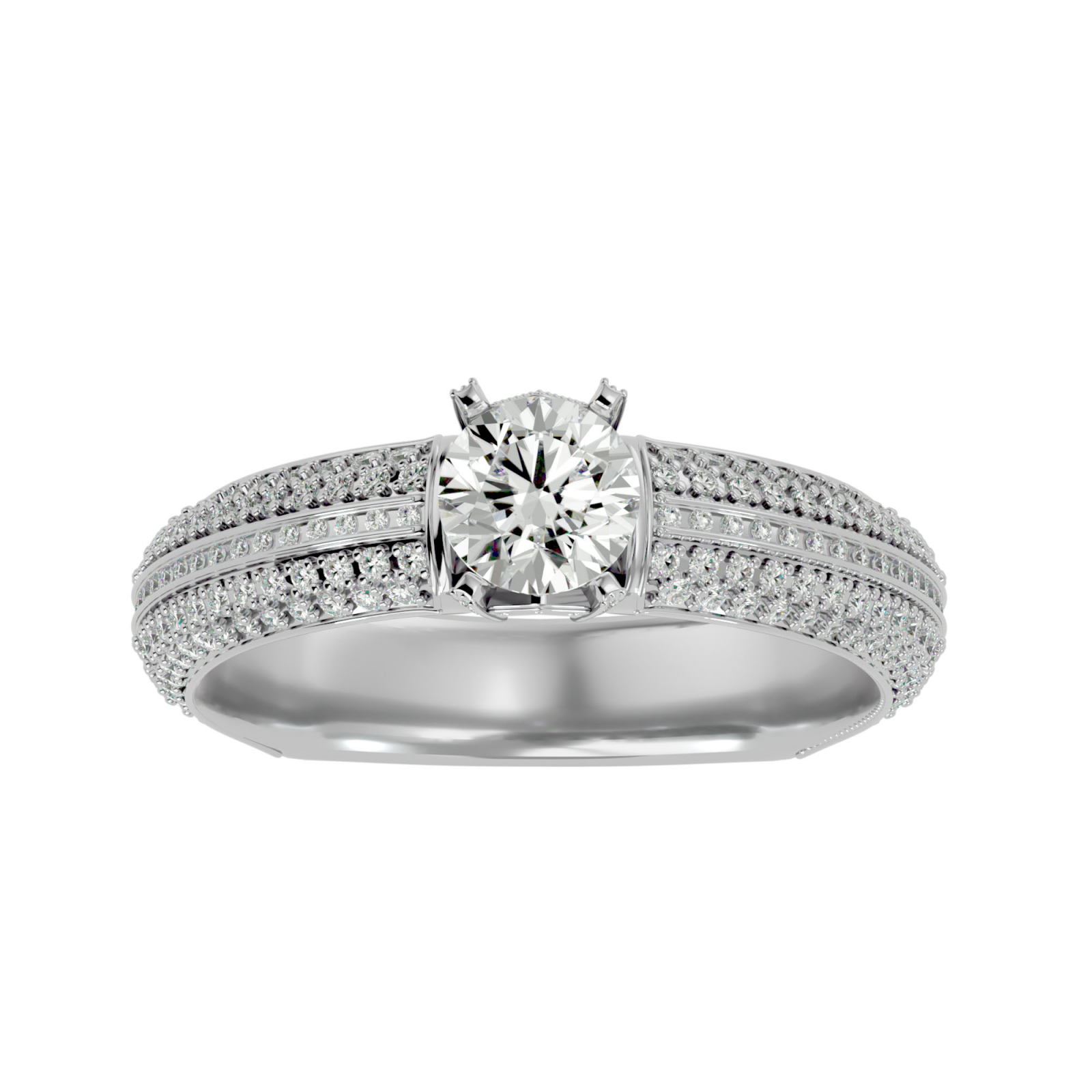 Inel logodna | Aur 18k Diamant | Opulent Pave White | stilunic.ro