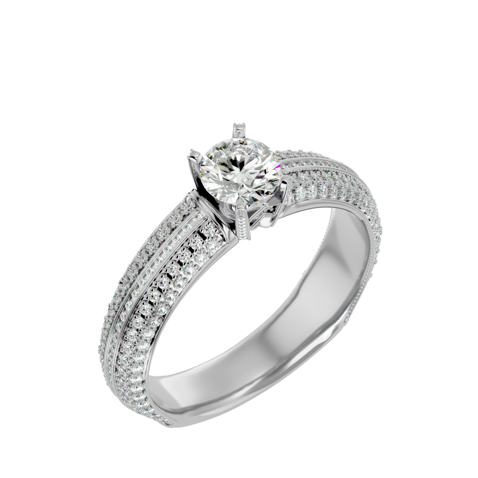 Inel logodna | Aur 18k Diamant | Opulent Pave White | stilunic.ro