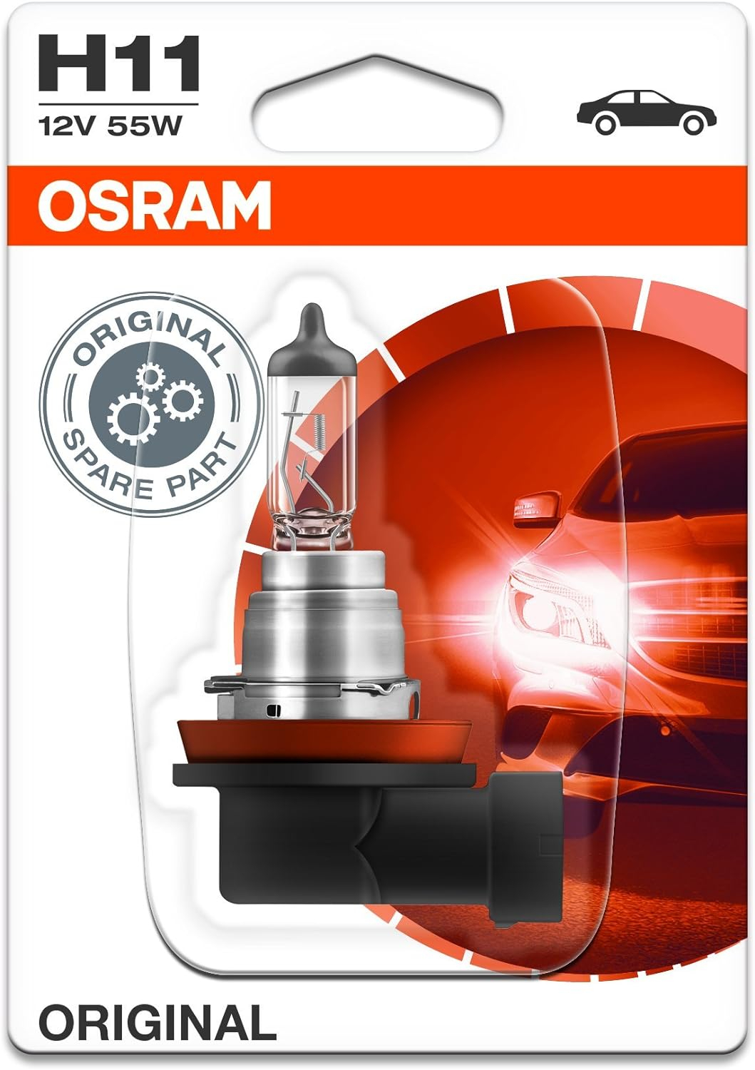Pachet 2 becuri halogen H11 12V 55W Osram Original blister