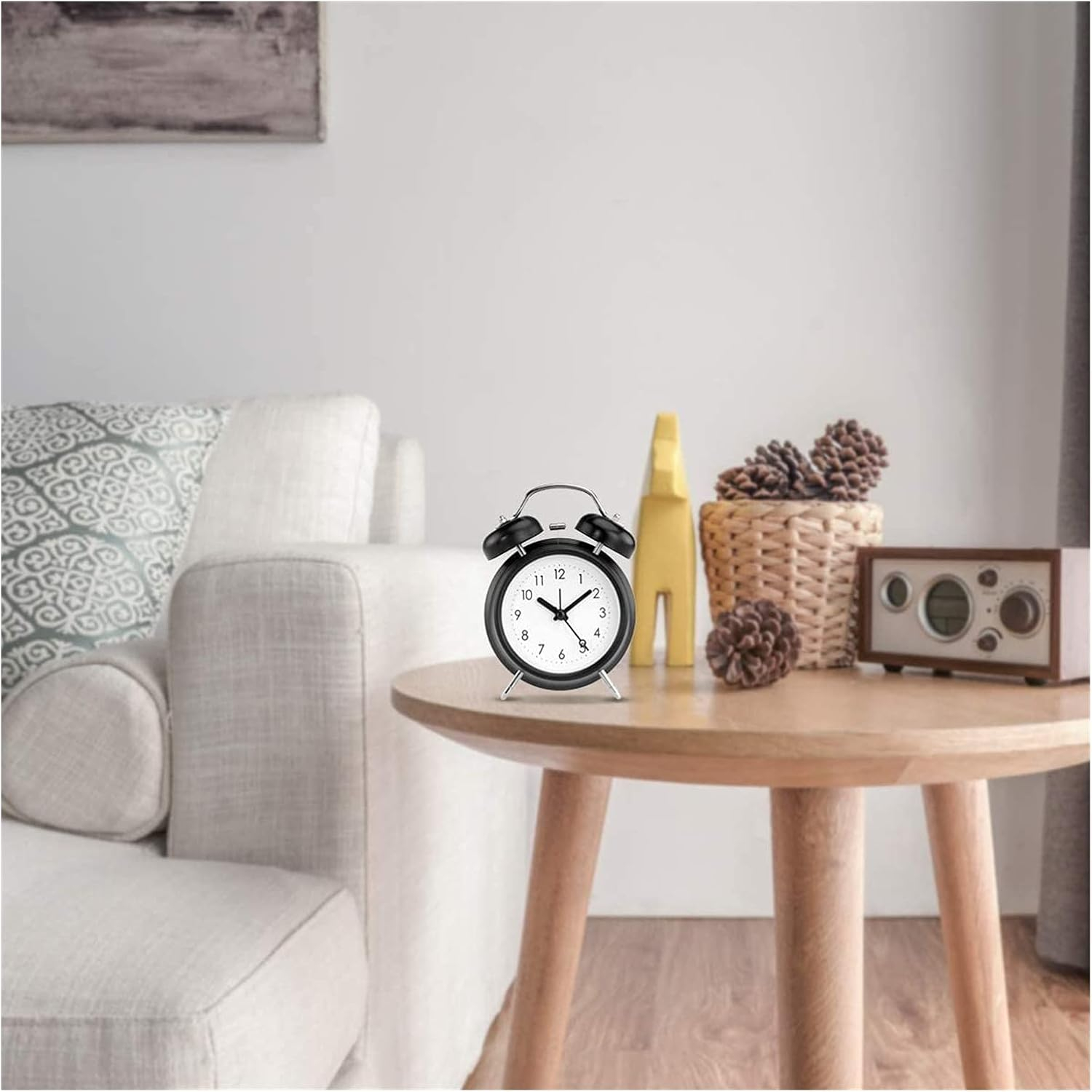 Ceas desteptator vintage, negru, 16x12 cm | SyaMAG