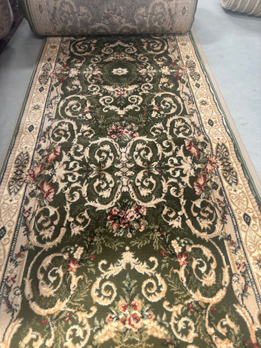 Traversa Hol, Model Clasic 15002/310, Festonata Latime 120 cm, Verde