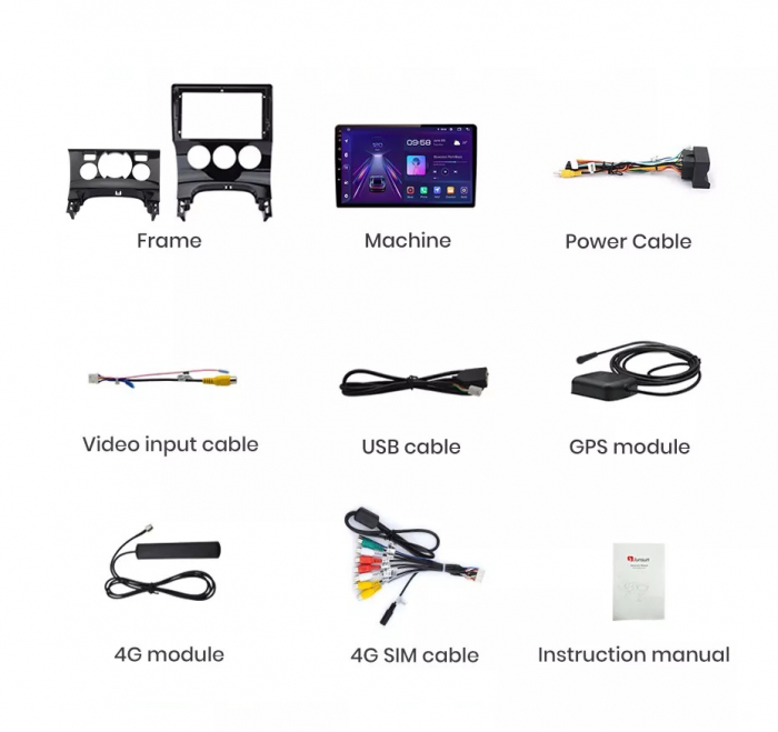 Navigatie Peugeot 3008 2013-2015, Android 12, 8GB RAM 128GB, Ecran QLED ...